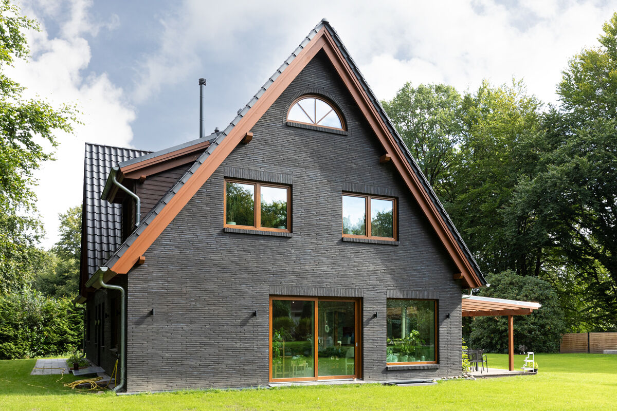 Einfamilienhaus H3 mit Klinker 122-101-ModF grau nuanciert, anthrazit ...